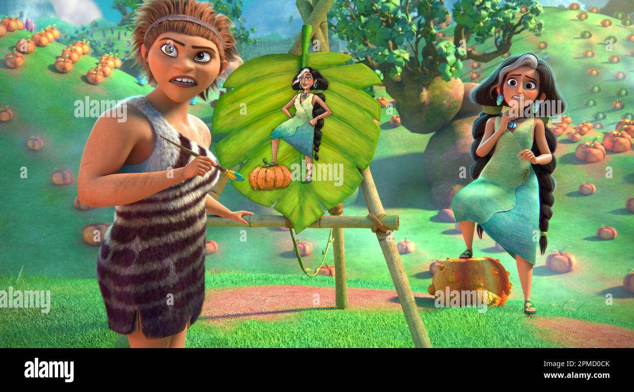 THE CROODS: FAMILY TREE, from left: Ugga (voice: Amy Landecker), Hope ...