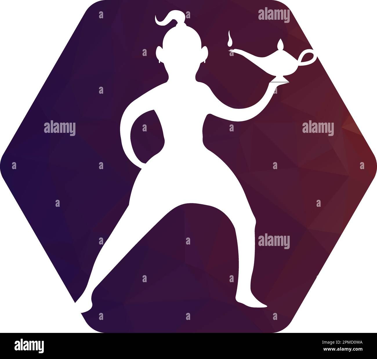 Genie Logo Design. Magic Fantasy genie concept logo. genie with action with lamp vector template ...