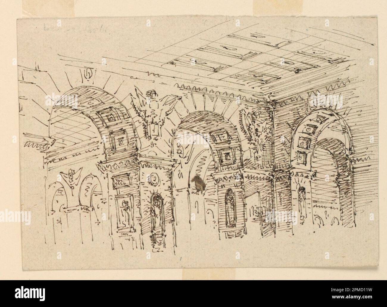 Drawing, Stage Design, Palace Interior; Italy; pen and bistre ink on ...