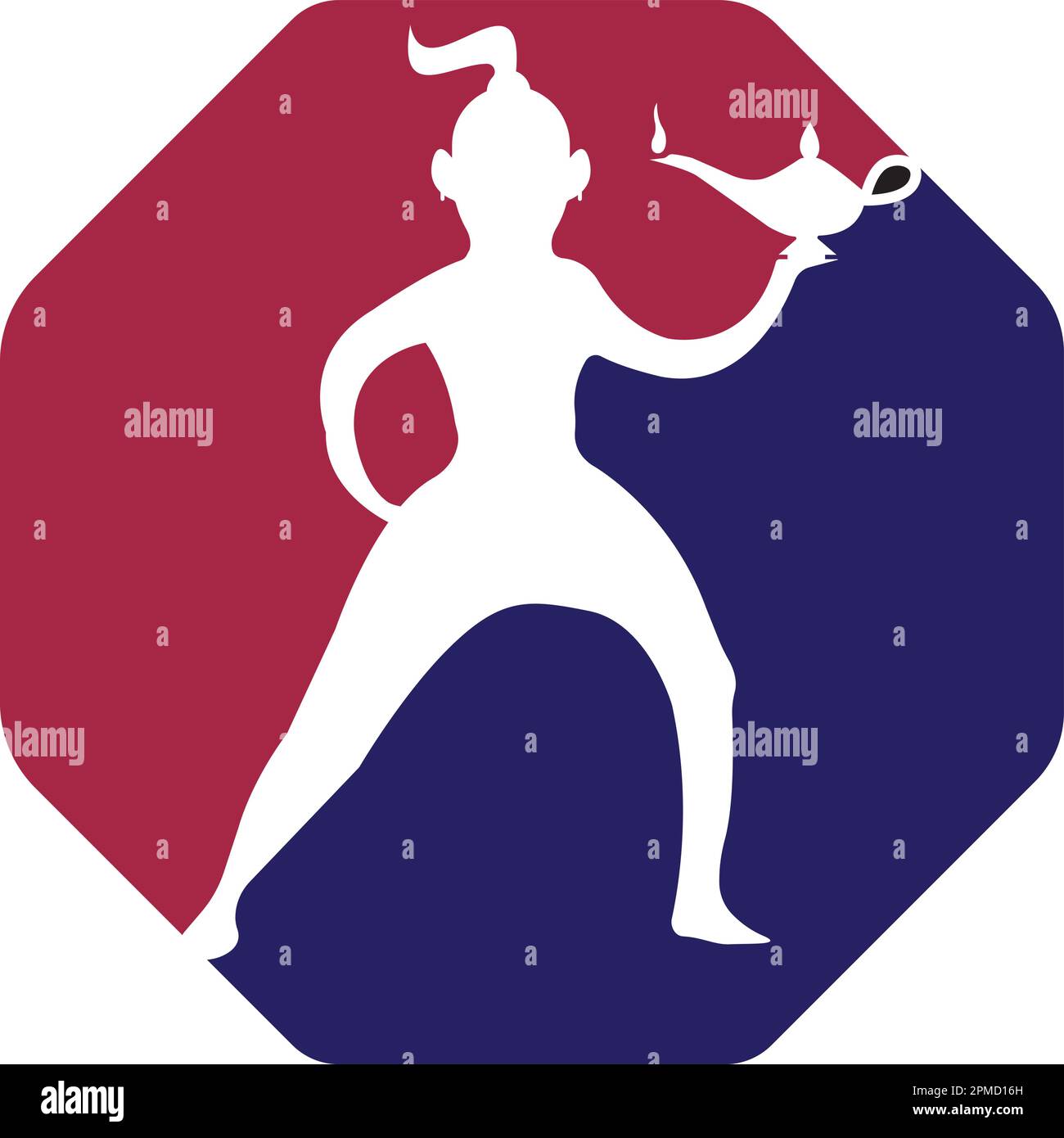 Genie Logo Design. Magic Fantasy genie concept logo. genie with action with lamp vector template ...
