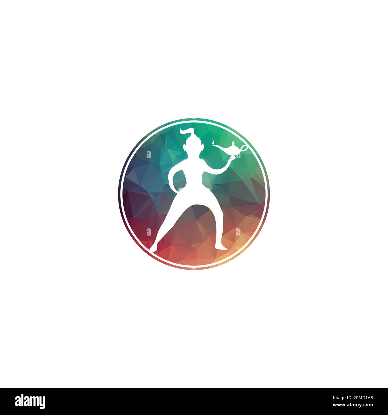 Genie Logo Design. Magic Fantasy genie concept logo. genie with action with lamp vector template ...