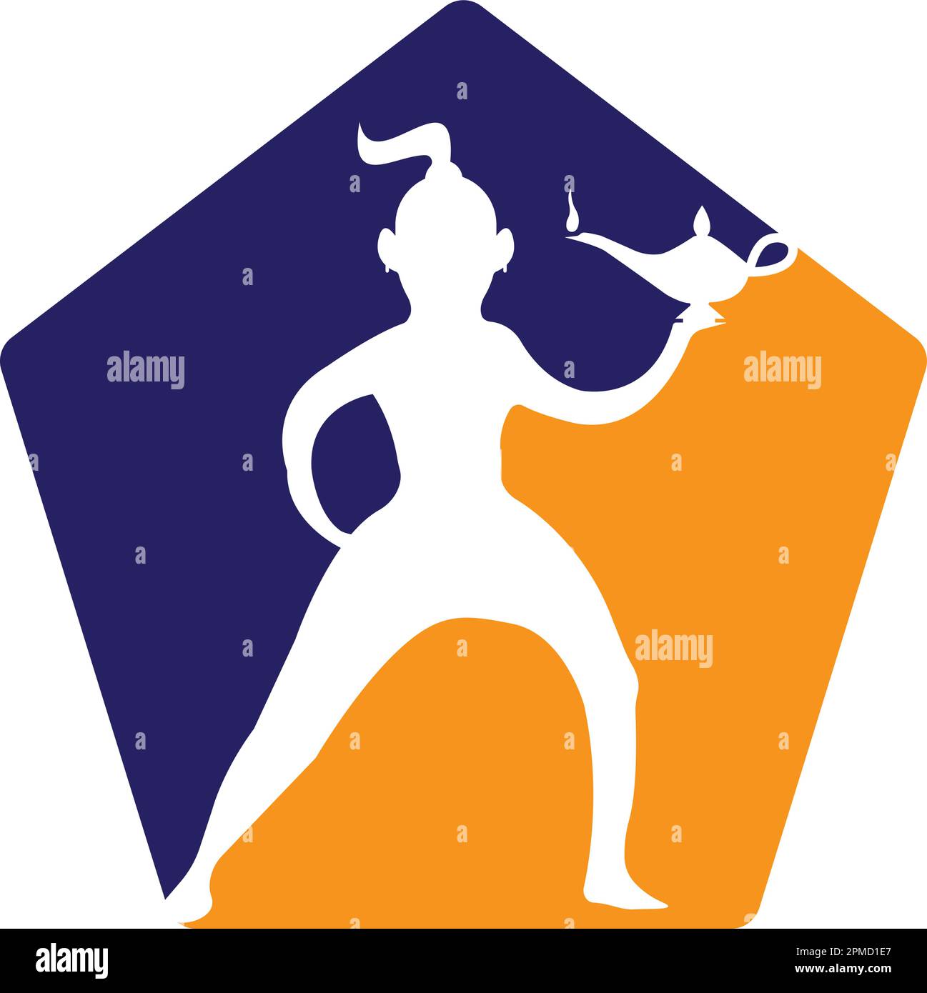 Genie Logo Design. Magic Fantasy genie concept logo. genie with action with lamp vector template ...