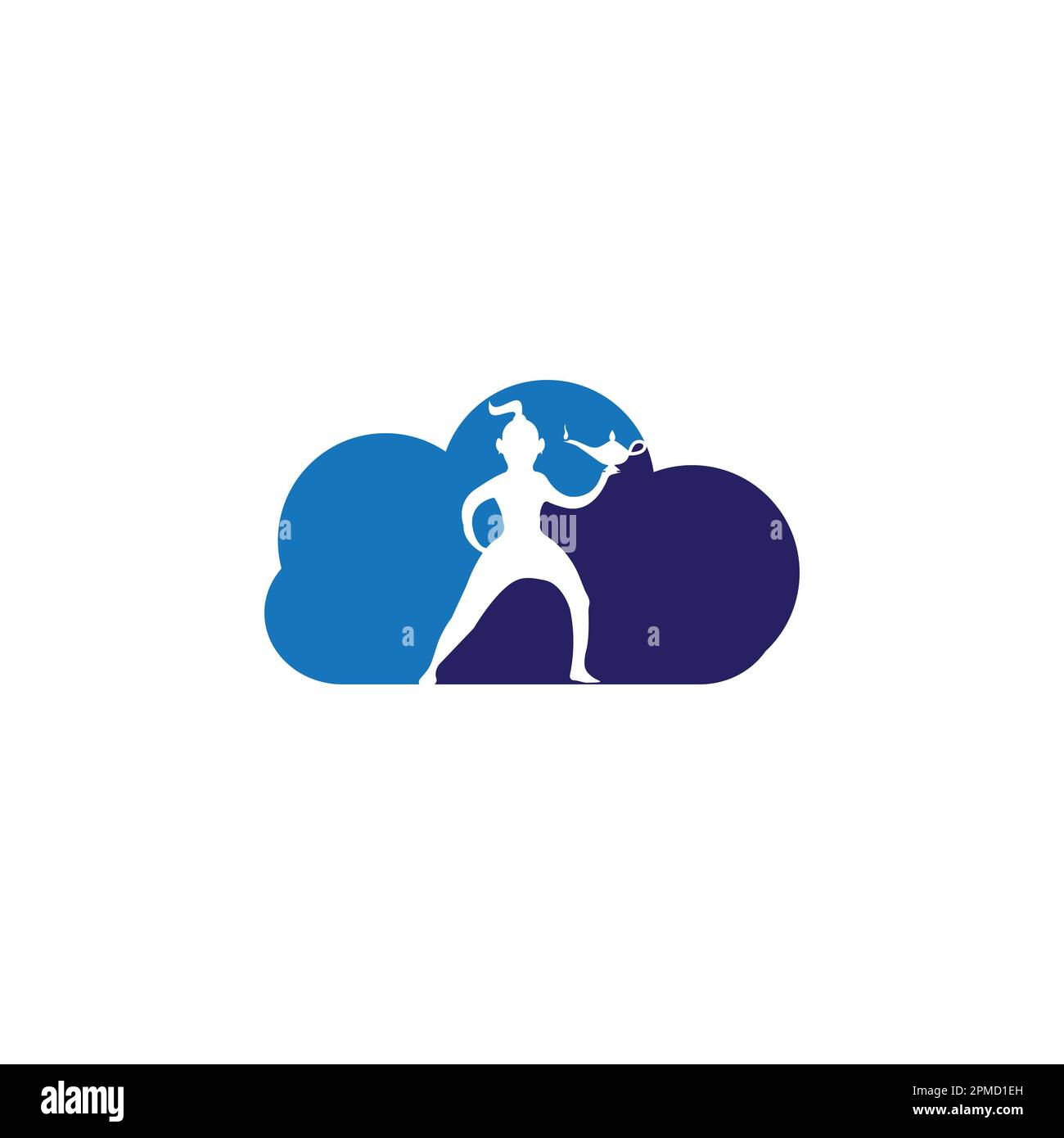 Genie Logo Design. Magic Fantasy genie concept logo. genie with action with lamp vector template ...