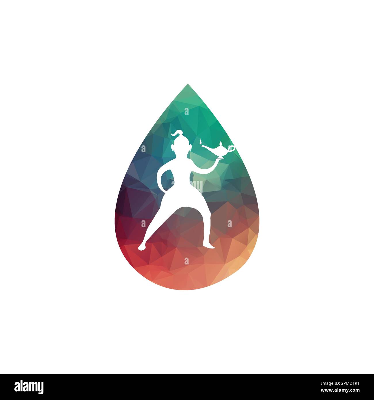 Genie Logo Design. Magic Fantasy genie concept logo. genie with action with lamp vector template ...