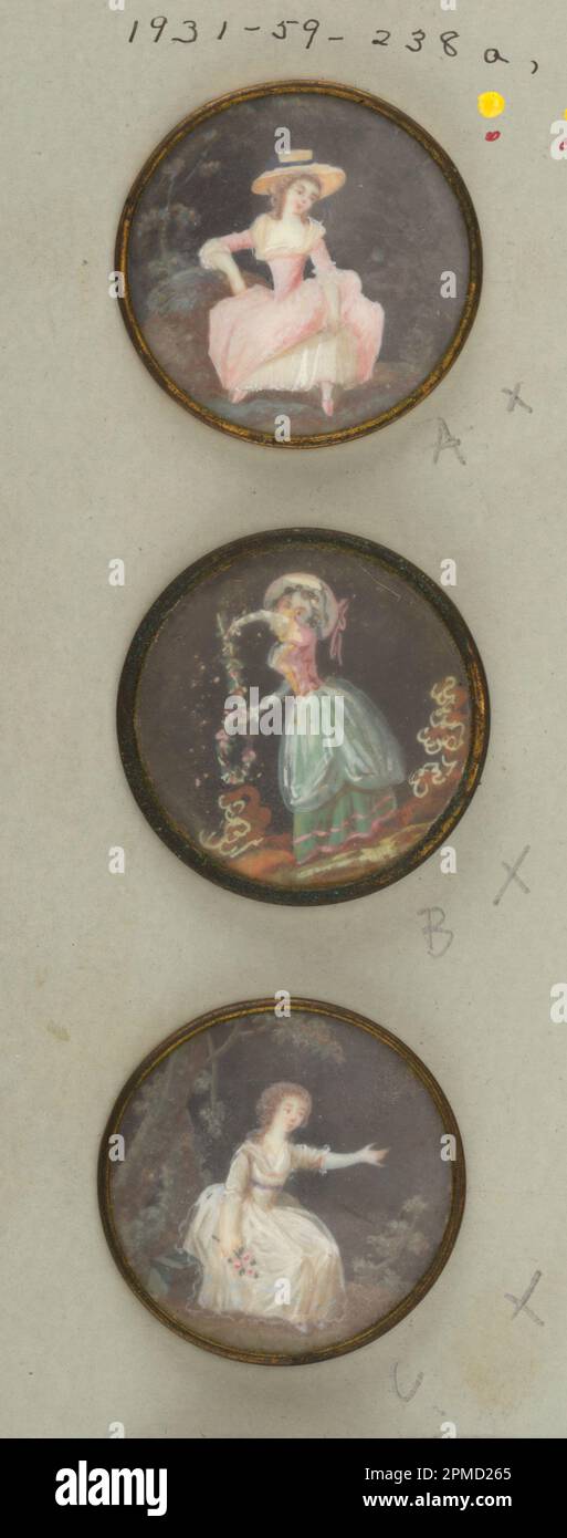 Button with Painted Lady Button, late 18th century; porcelain, copper ...