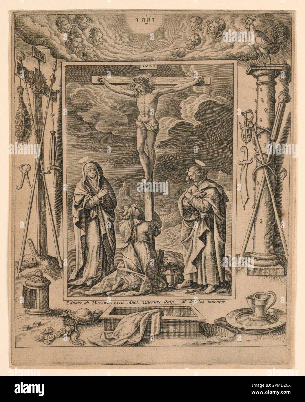 Print, The Crucifixion, ca. 1590; Designed by Marten de Vos (Flemish, 1532-1603); Netherlands ...
