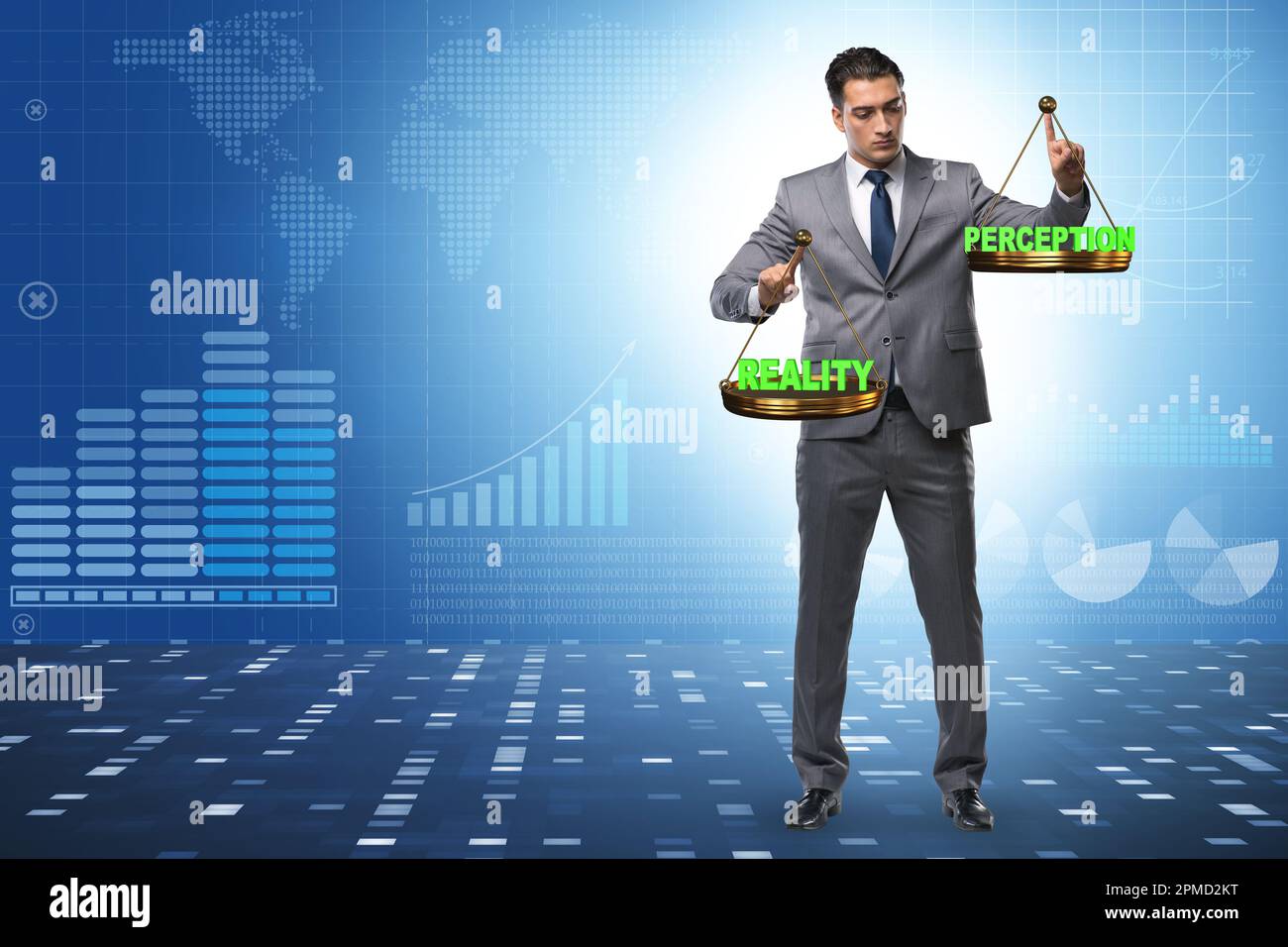 Concept of choosing perception or the reality Stock Photo - Alamy