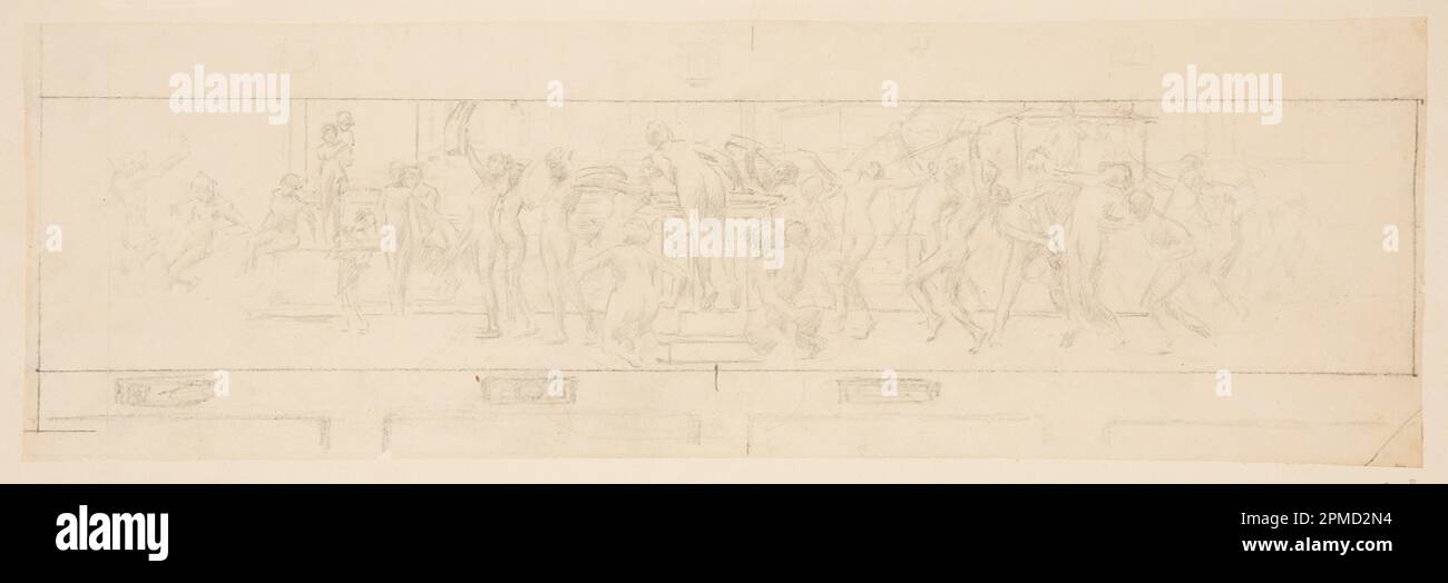 Drawing, Study for a procession, “Vintage Festival,” Mendelssohn Glee ...