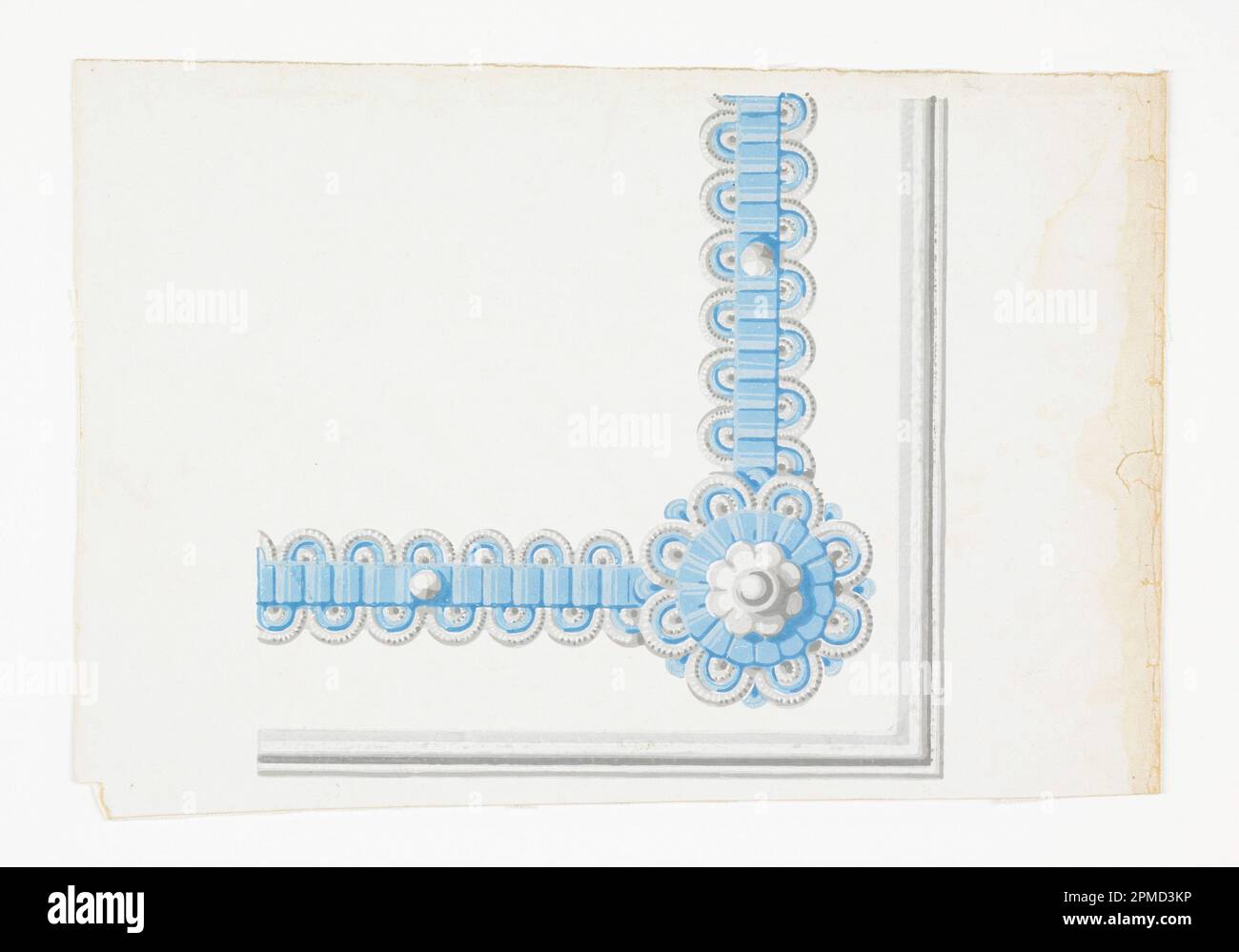 Border Corner (England); block-printed on machine-made paper; 26 x 17.5 ...