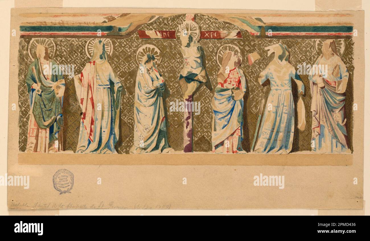 Drawing, Study of "Altarpiece of Saint-Germer-de-fly," Paris, France ...