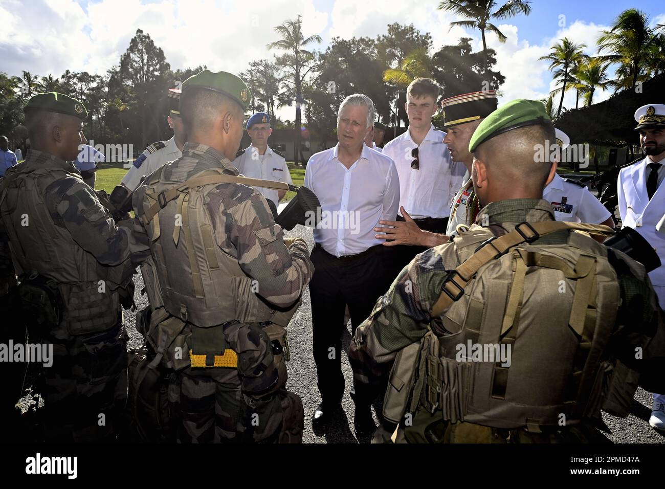 Cayenne, France. 12th Apr, 2023. King Philippe - Filip of Belgium and ...