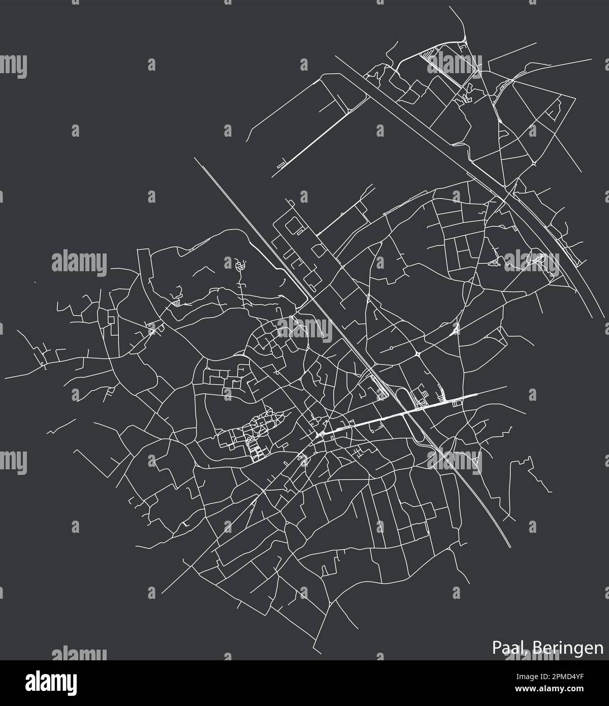 Detailed hand-drawn navigational urban street roads map of the PAAL ...