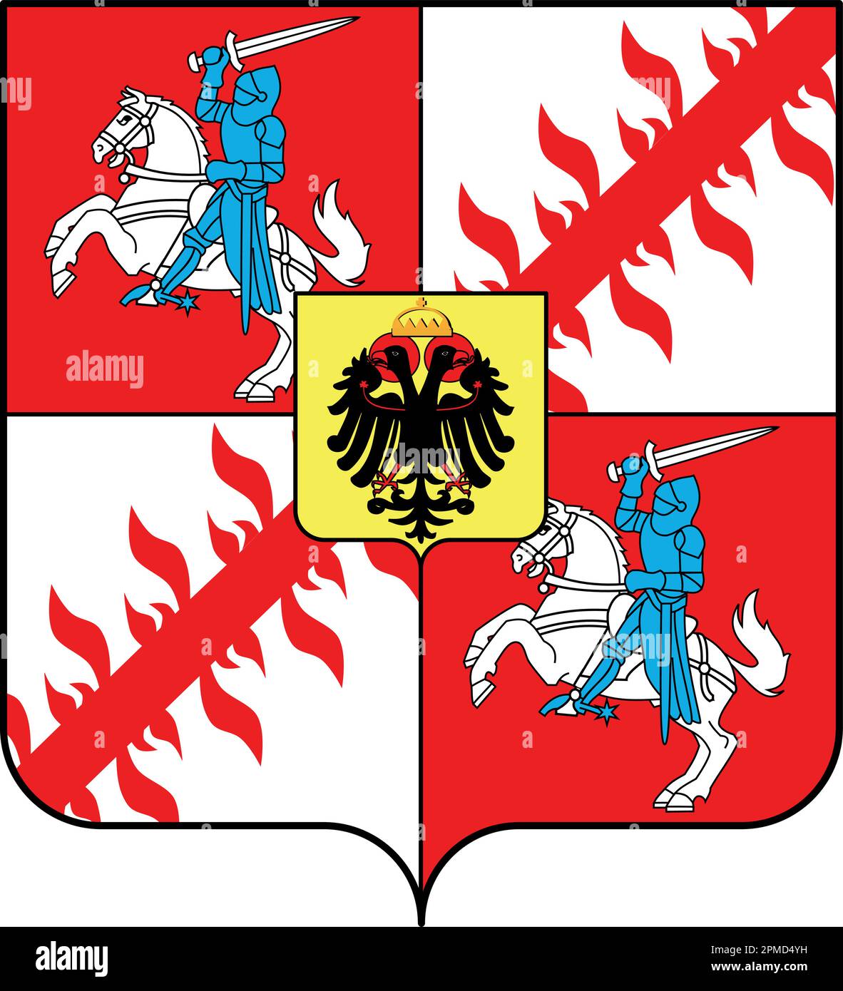 Official coat of arms vector illustration of the Belgian city of ...