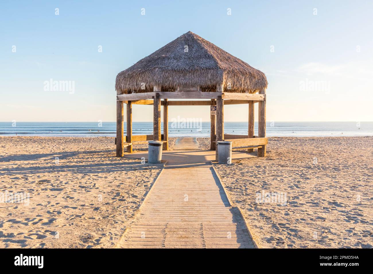 Beach Palapa on the Sand at Doheny State Park North Beach Stock Photo ...