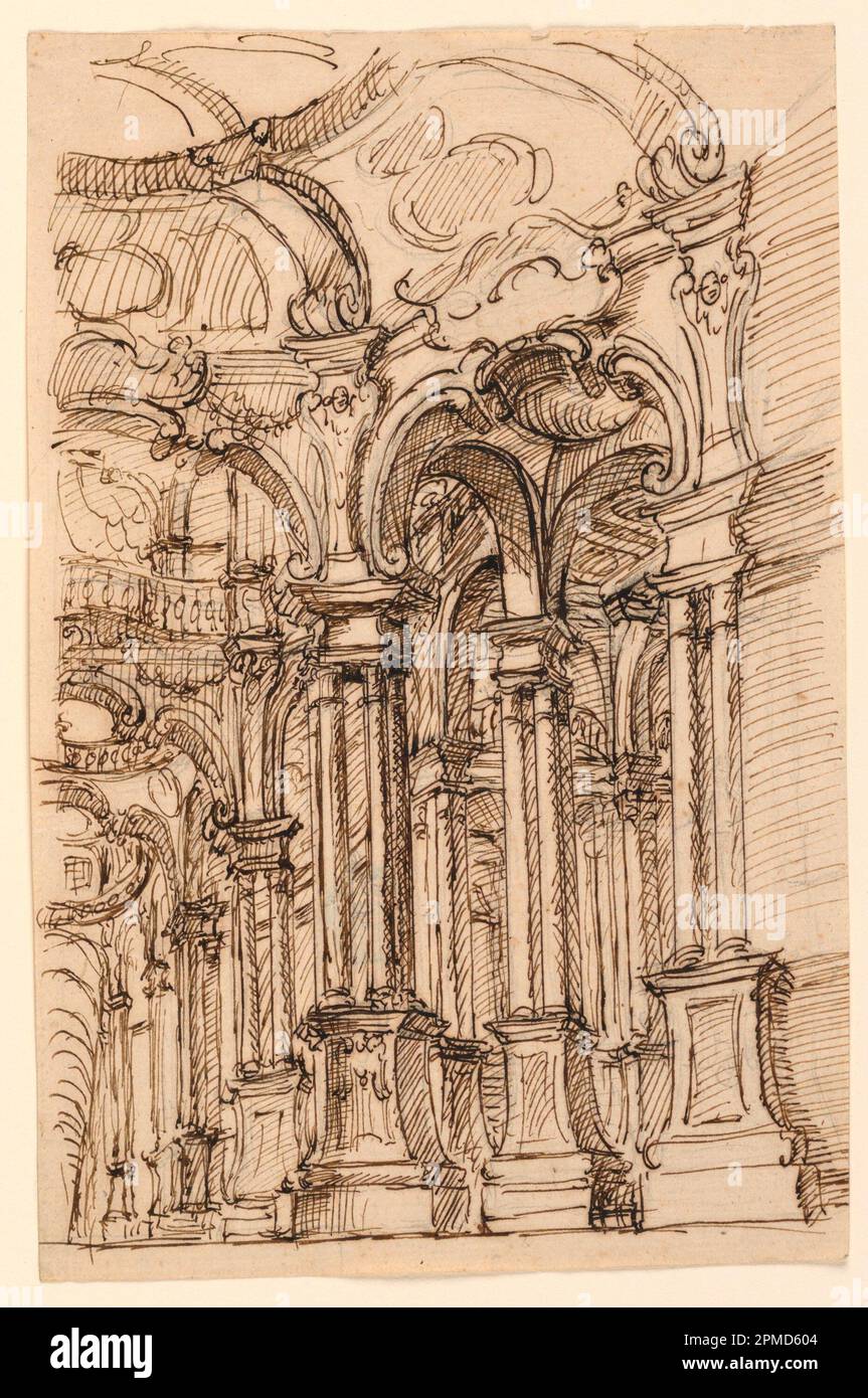 Drawing, Stage Design: Vaulted Interior; Designed by Giovanni ...