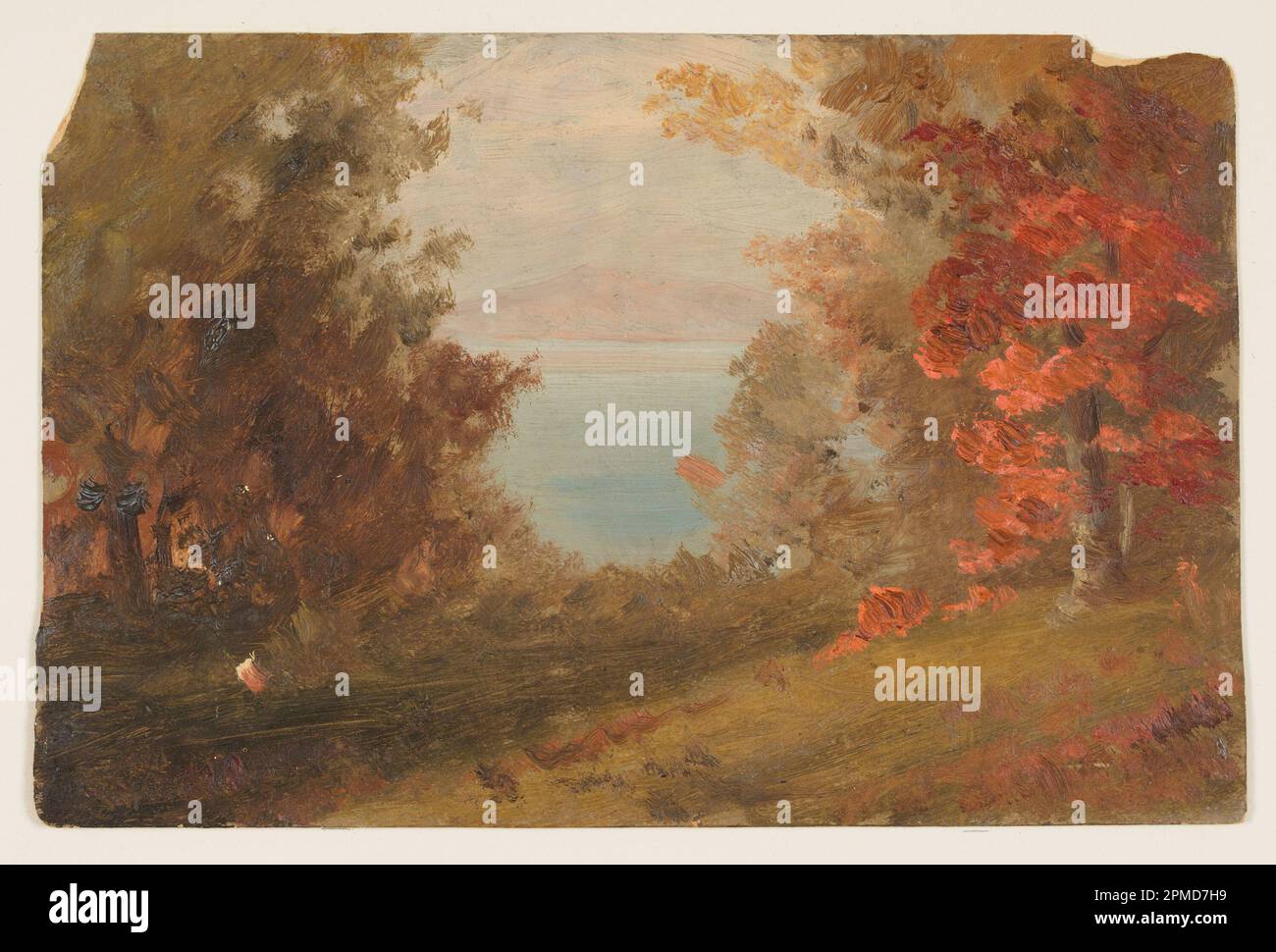 Drawing, Woodland Scene in Autumn; Frederic Edwin Church (American ...