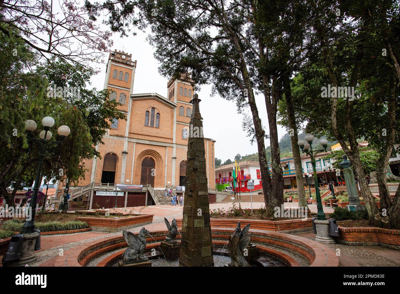 Jerico, Antioquia - Colombia - April 04, 2023. Cathedral of Catholic ...