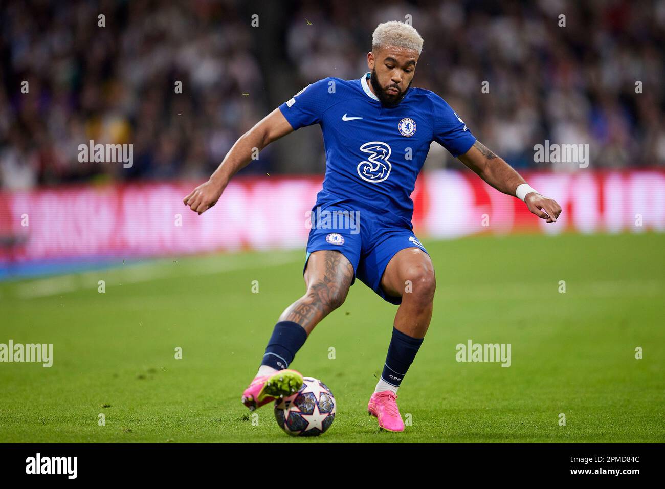 Madrid, Spain. 12th Apr, 2023. Reece James of Chelsea FC seen in action ...