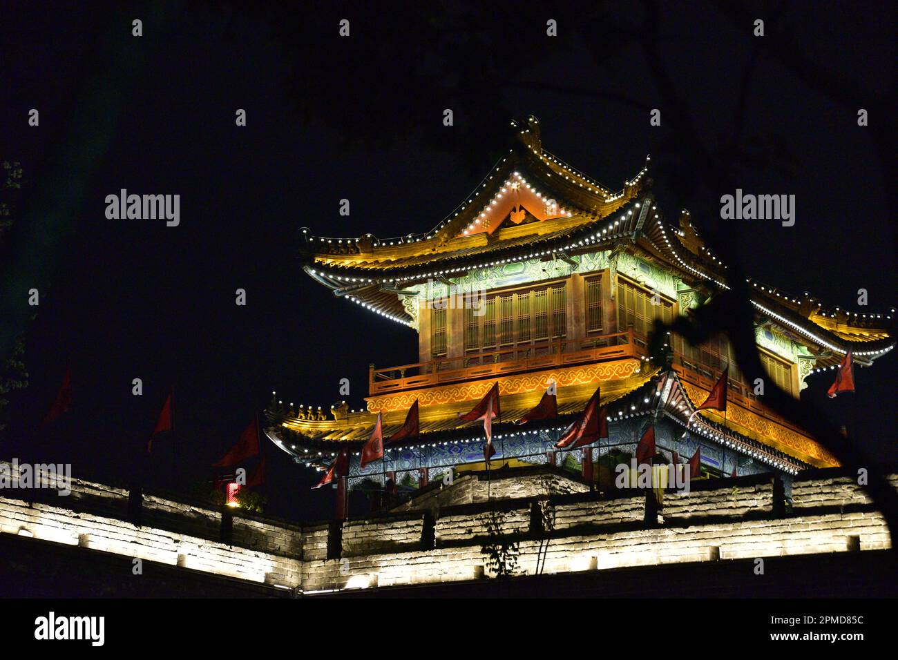 JINGMEN, CHINA - APRIL 12, 2023 - View of the Jingzhou ancient city at ...