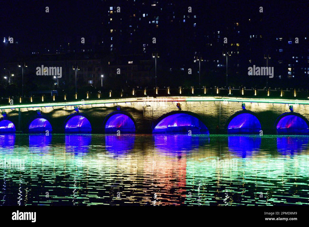 JINGMEN, CHINA - APRIL 12, 2023 - View of the Jingzhou ancient city at ...