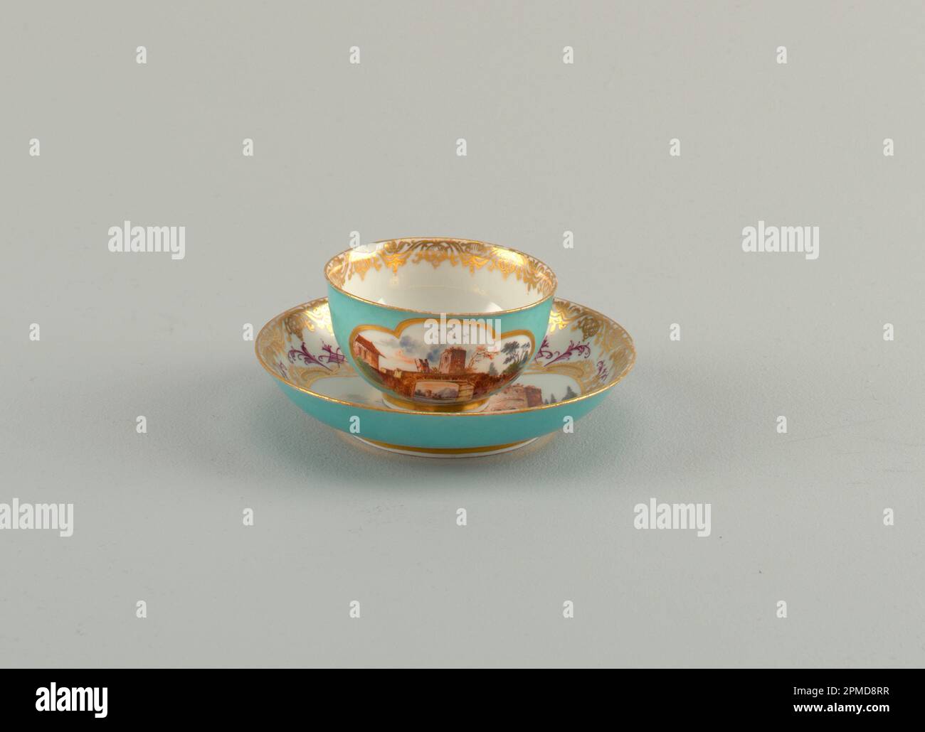 Cup and Saucer with Seaport Scenes Cup And Saucer; Manufactured by ...
