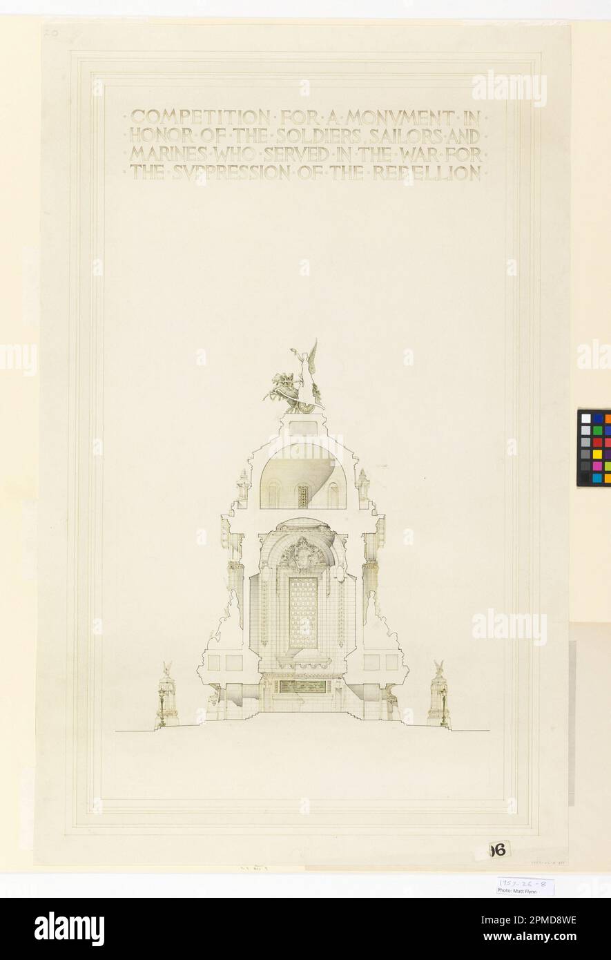 Drawing, Monument in honor of the soldiers, sailors and marines ...