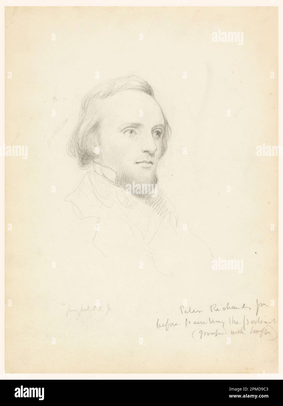 Drawing, Sketch of Peter Richards' Head for his Portrait; Daniel ...