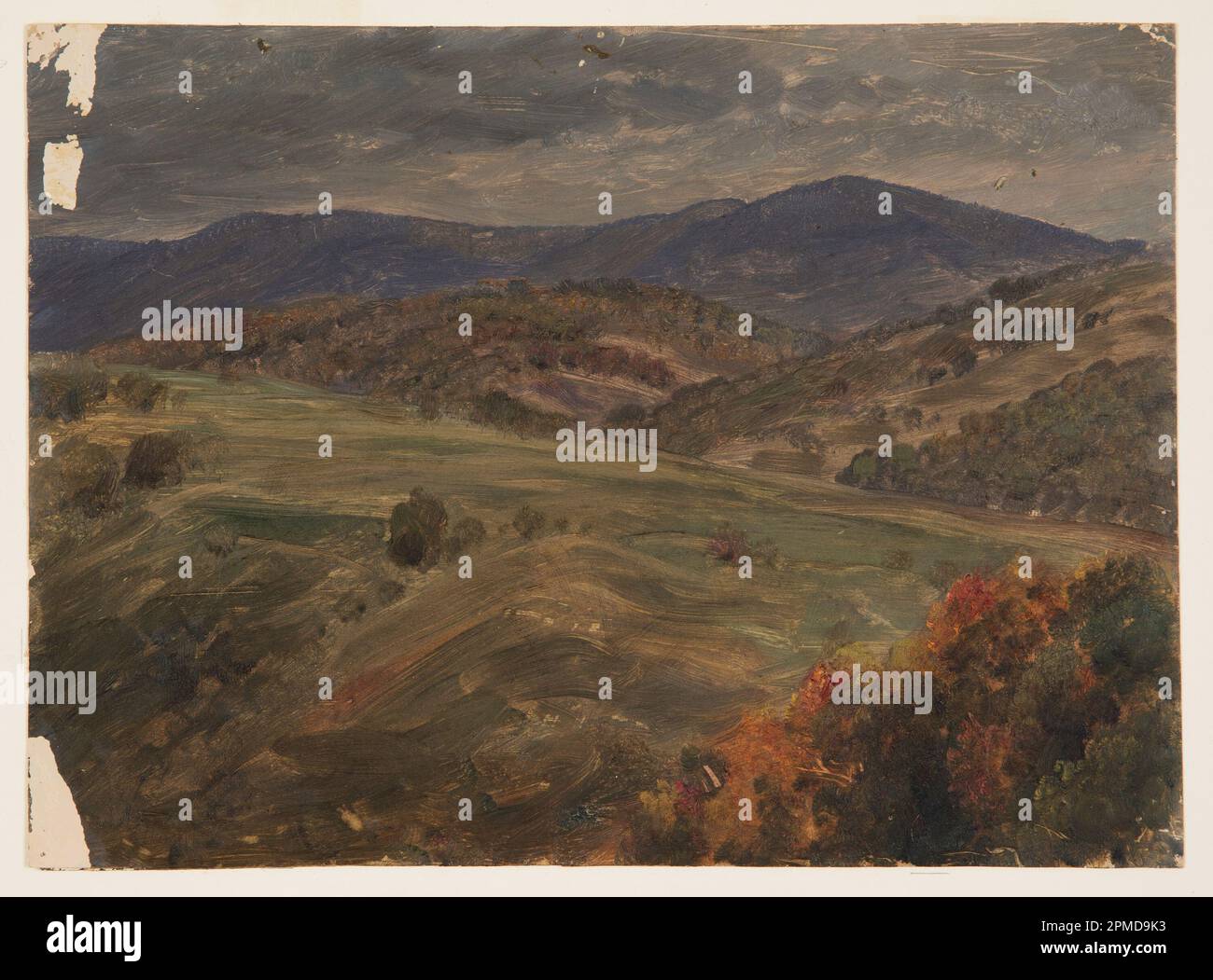 Drawing, Hilly Landscape, Early Autumn; Frederic Edwin Church (American ...