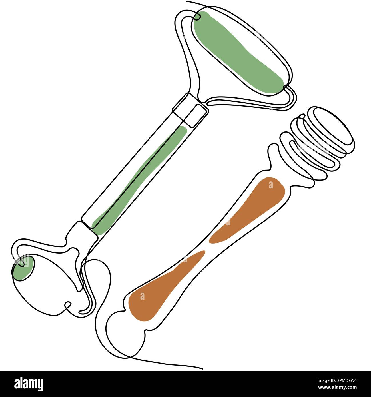 Continuous drawing of one line of scrubbing and body skin care with ...
