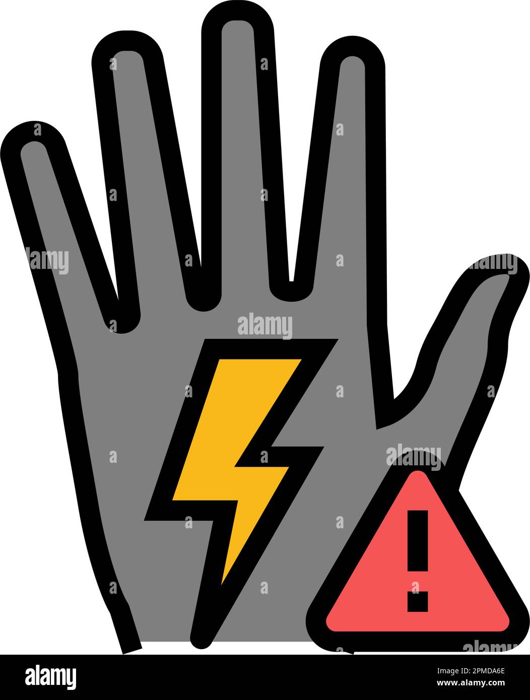 beware electricity color icon vector illustration Stock Vector Image ...