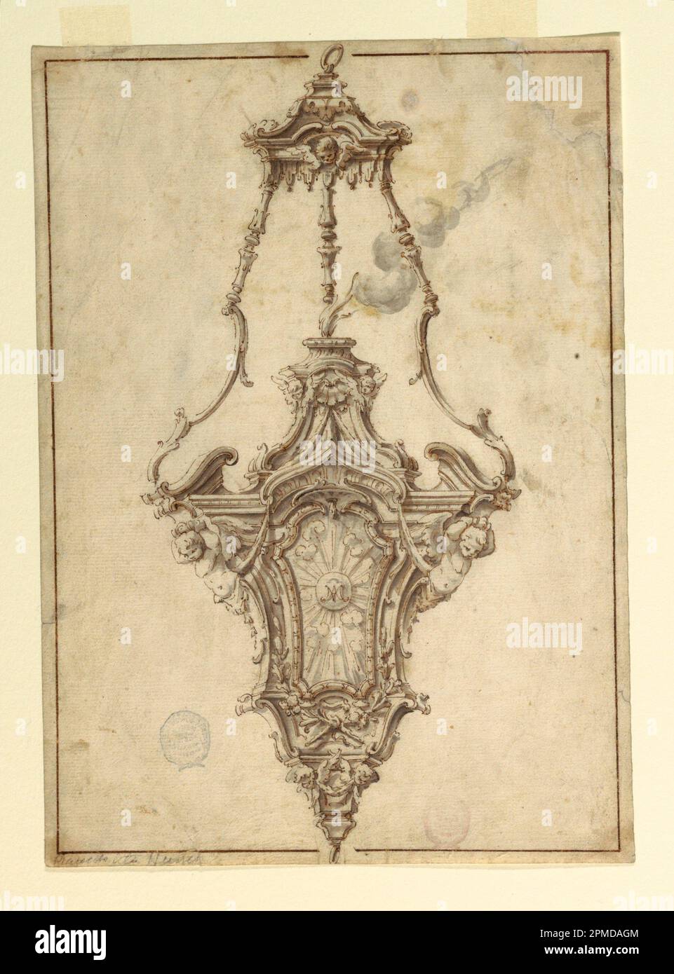 Drawing, Design for a Censer; Italy & Germany; pen and ink, brush and ...