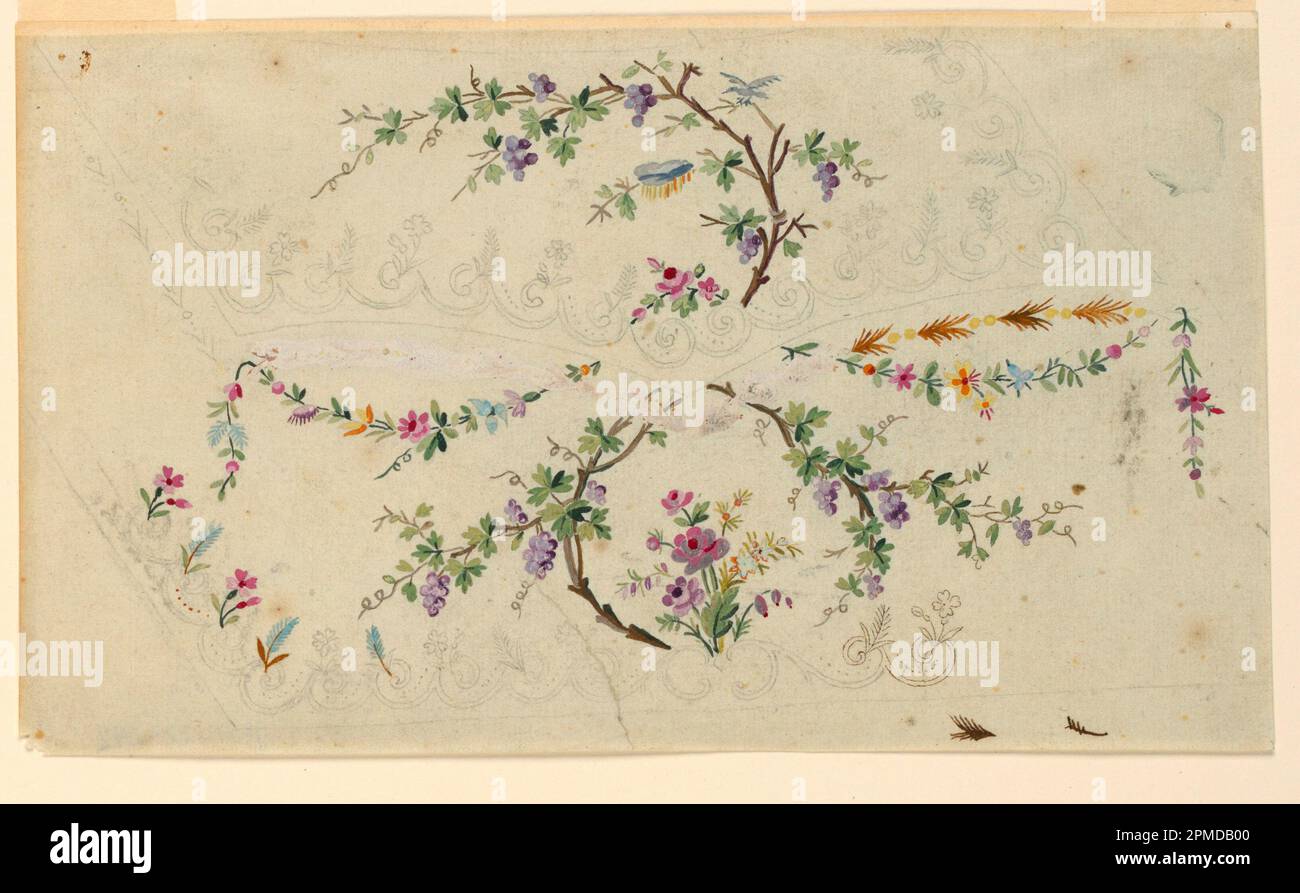 Drawing, Design for the Embroidery of a Man's Waistcoat of the ...