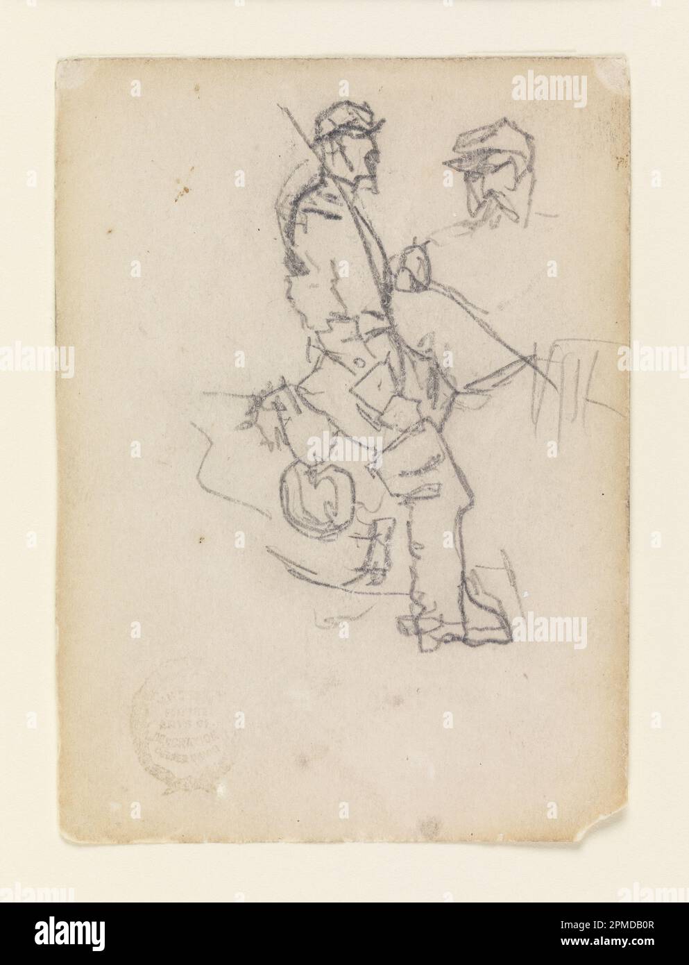 Drawing, Mounted Cavalry Officer; Winslow Homer (American, 1836–1910 ...