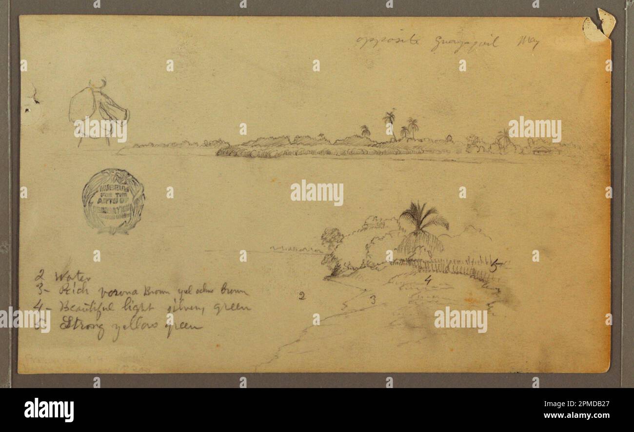 Drawing, Views of the East Bank of the Guayas River, opposite Guayaquil ...