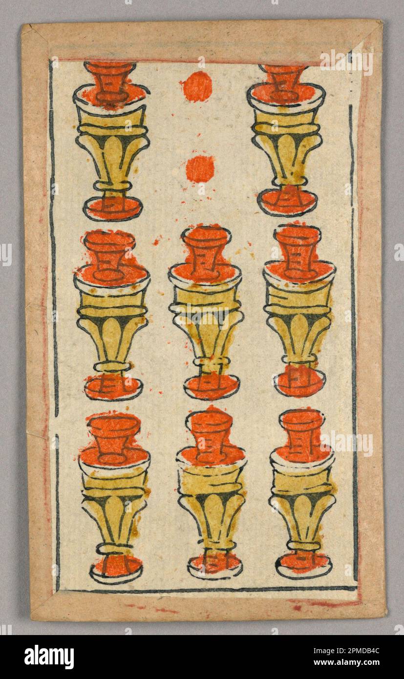 Playing Card, Minchiate (Tarot) Playing Card; stencil-colored woodblock ...