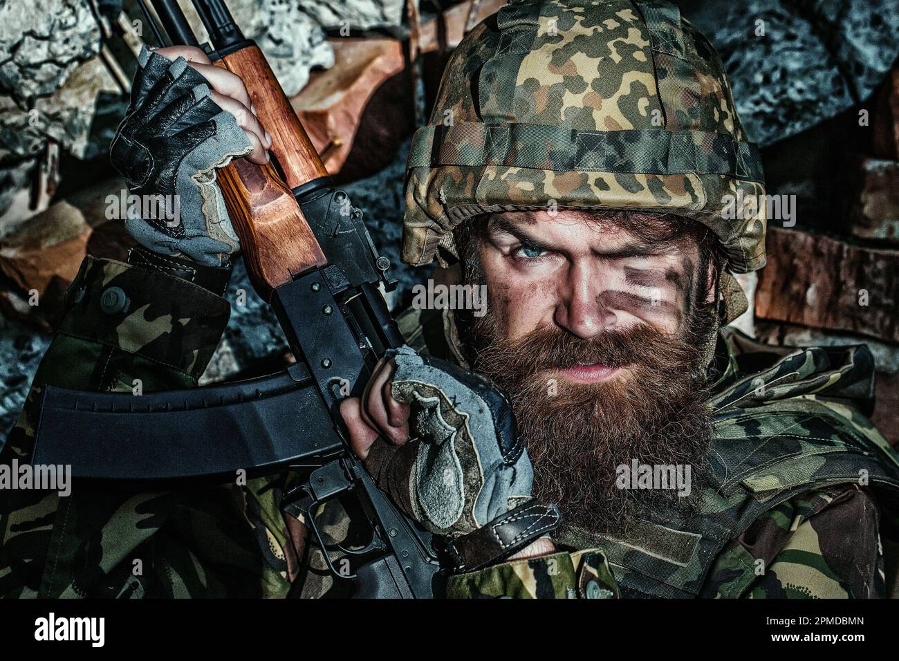 Stop war and russian aggression in Ukraine. Ukraine on military uniform ...