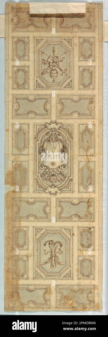 Drawing, Design for a Ceiling with the Arms of Pope Clement XI; Italy ...
