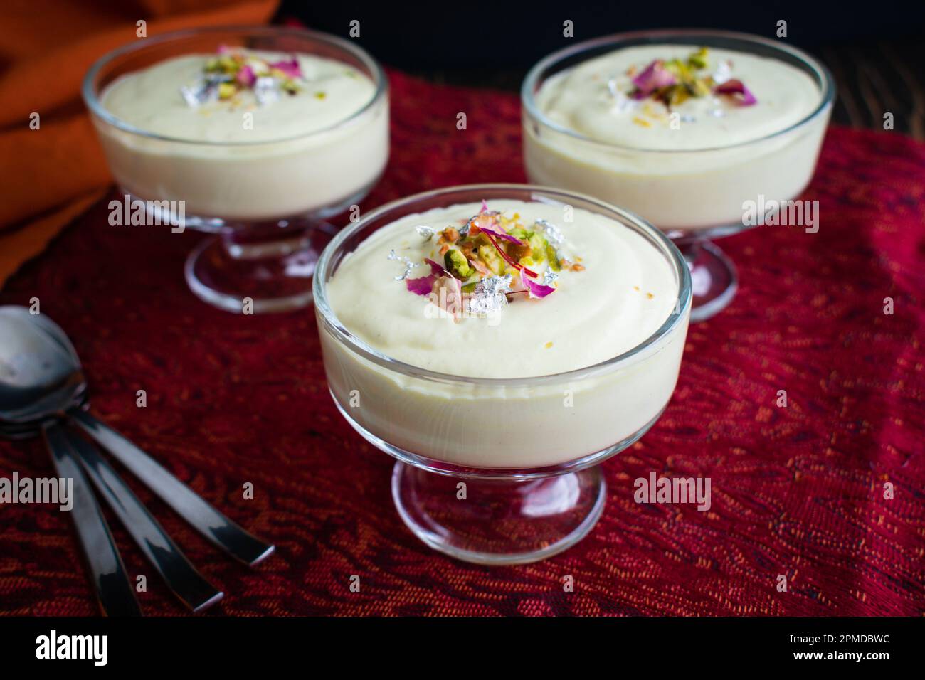 Ras Malai Mousse Served in Glass Dessert Dishes: Indian fusion dessert ...