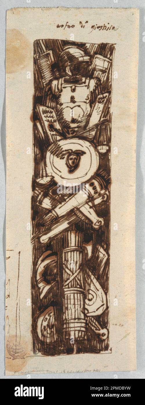 Drawing, Panel of Trophies; Designed by Felice Giani (Italian, 1758 ...