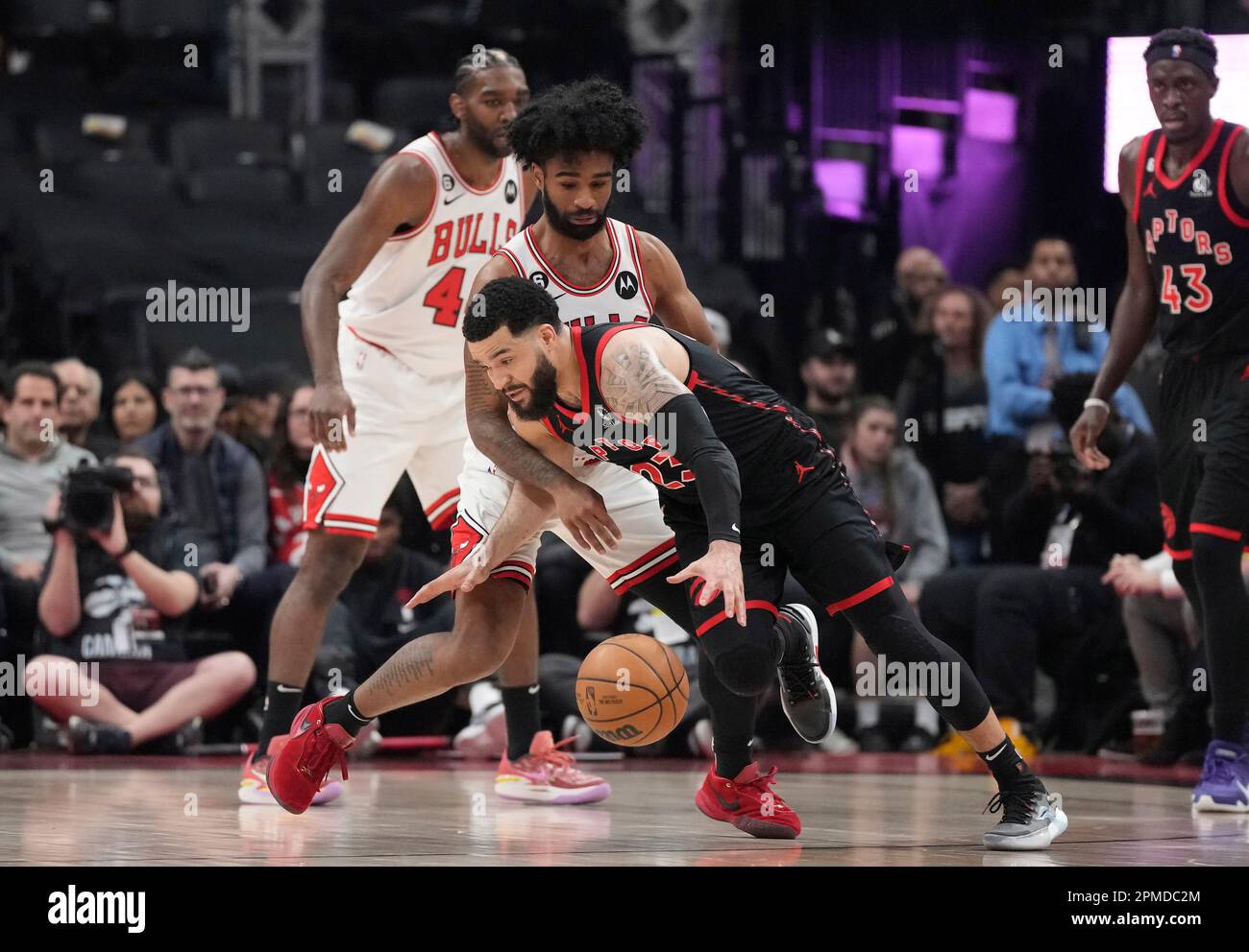 Toronto, Canada. 12th Apr, 2023. Chicago Bulls guard Coby White (0 ...