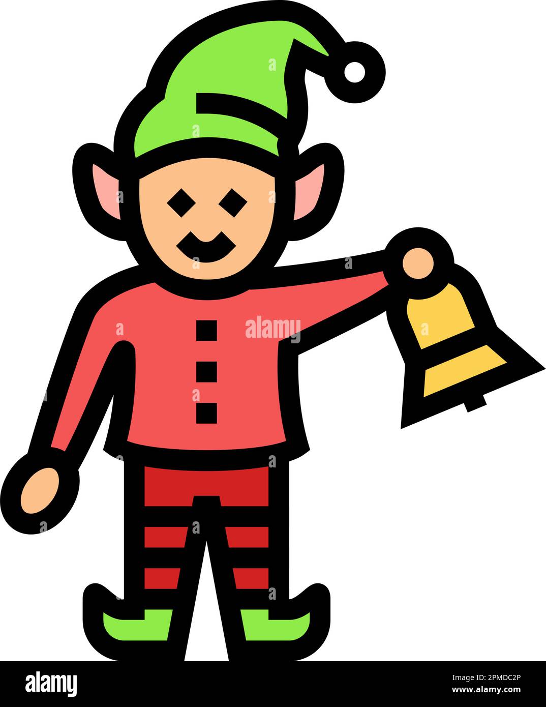 elf cute xmas color icon vector illustration Stock Vector Image & Art ...