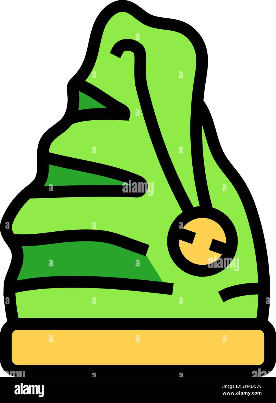 hat elf cute xmas color icon vector illustration Stock Vector Image ...