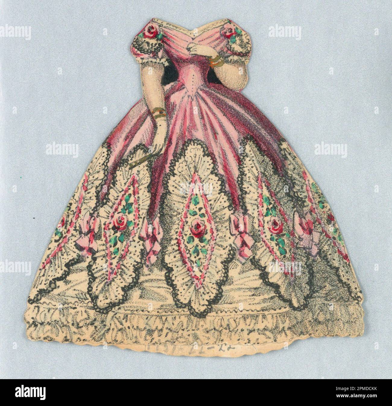 Print, Paper Doll Costume in Pink and White Lace; USA; lithograph ...