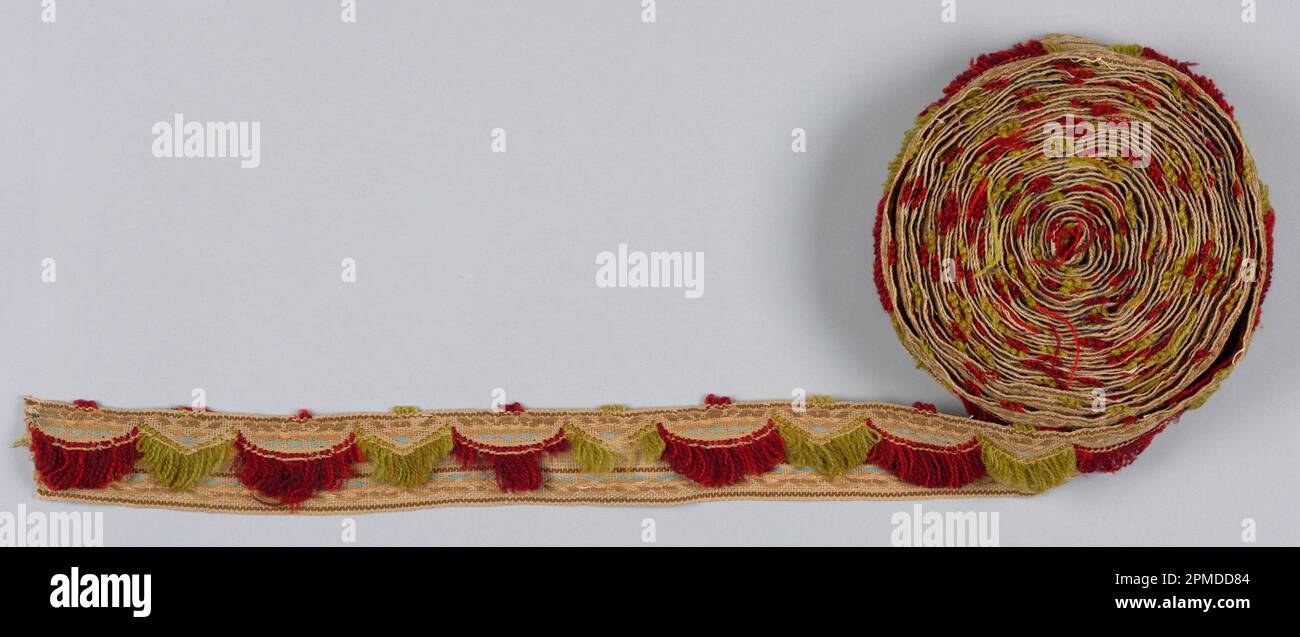 Trimming; cotton, wool; Warp x Weft: 765 x 4 cm (25 ft. 1 3/16 in. x 1 ...