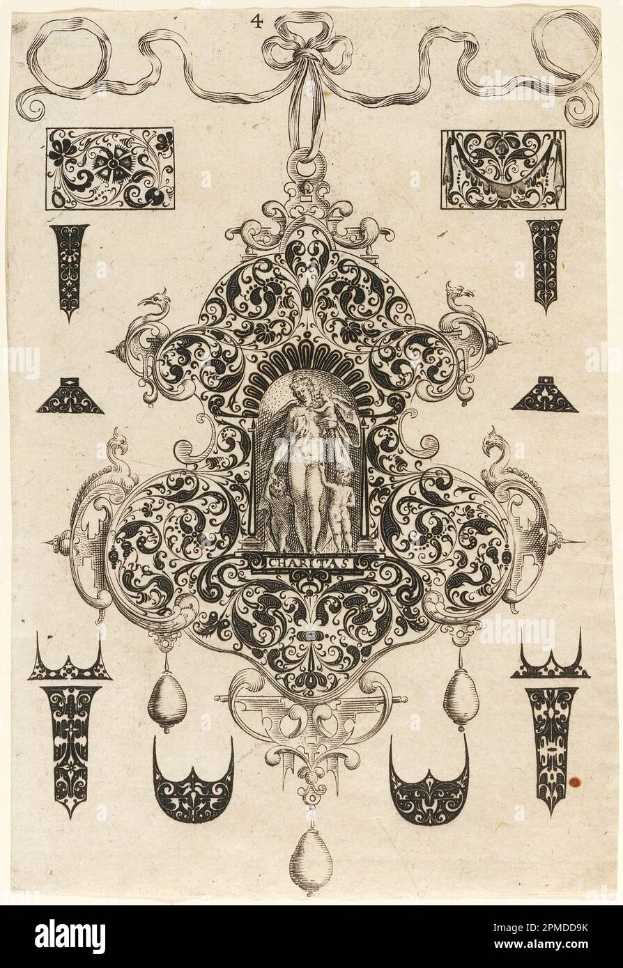 Print, Plate 4, from a series of eight pendant designs with the ...