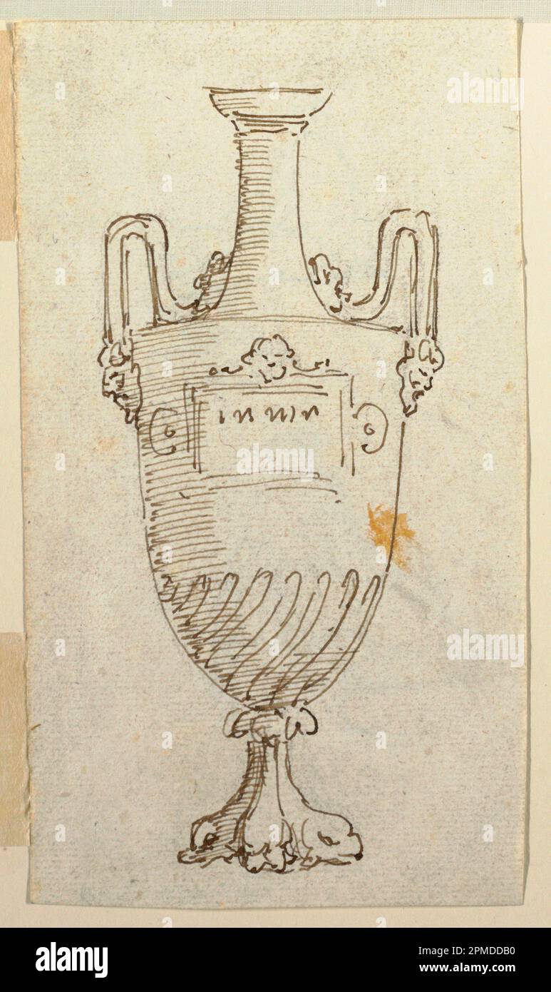 Drawing, Vase in the Shape of an Amphora; Italy; pen and ink on paper ...