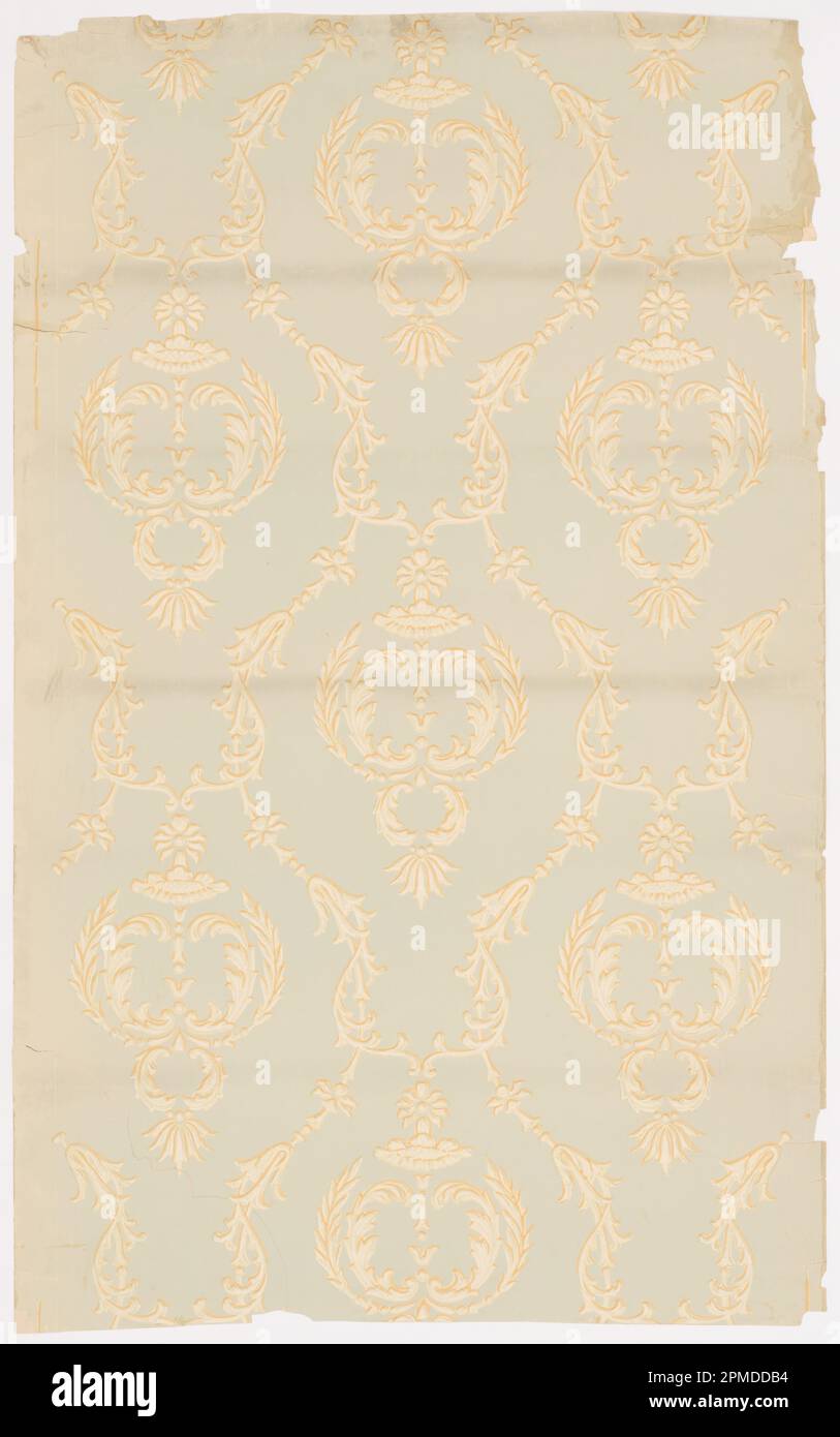 Sidewall (USA); machine-printed, embossed, liquid mica; 81.5 x 50 cm ...