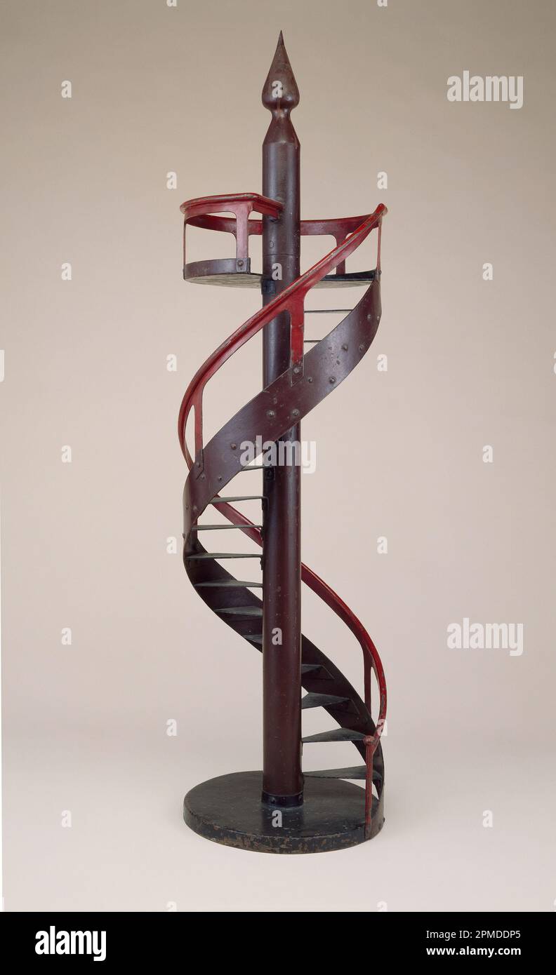 Staircase Model (possibly France); bent and painted wrought sheet and ...