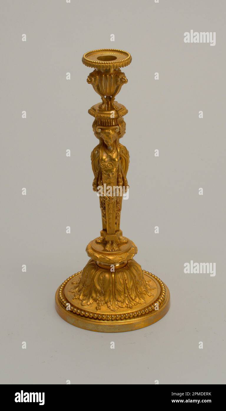 Candlestick (France); fire-gilt bronze Stock Photo - Alamy