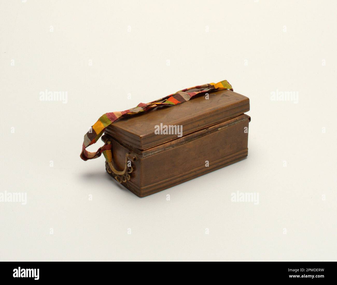 Writing Kit; bronze-colored metal inlaid with brass-colored metal ...